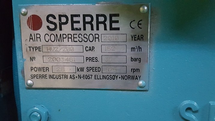 AIR COMPRESSOR SPERRE HV2-200 - Cventus